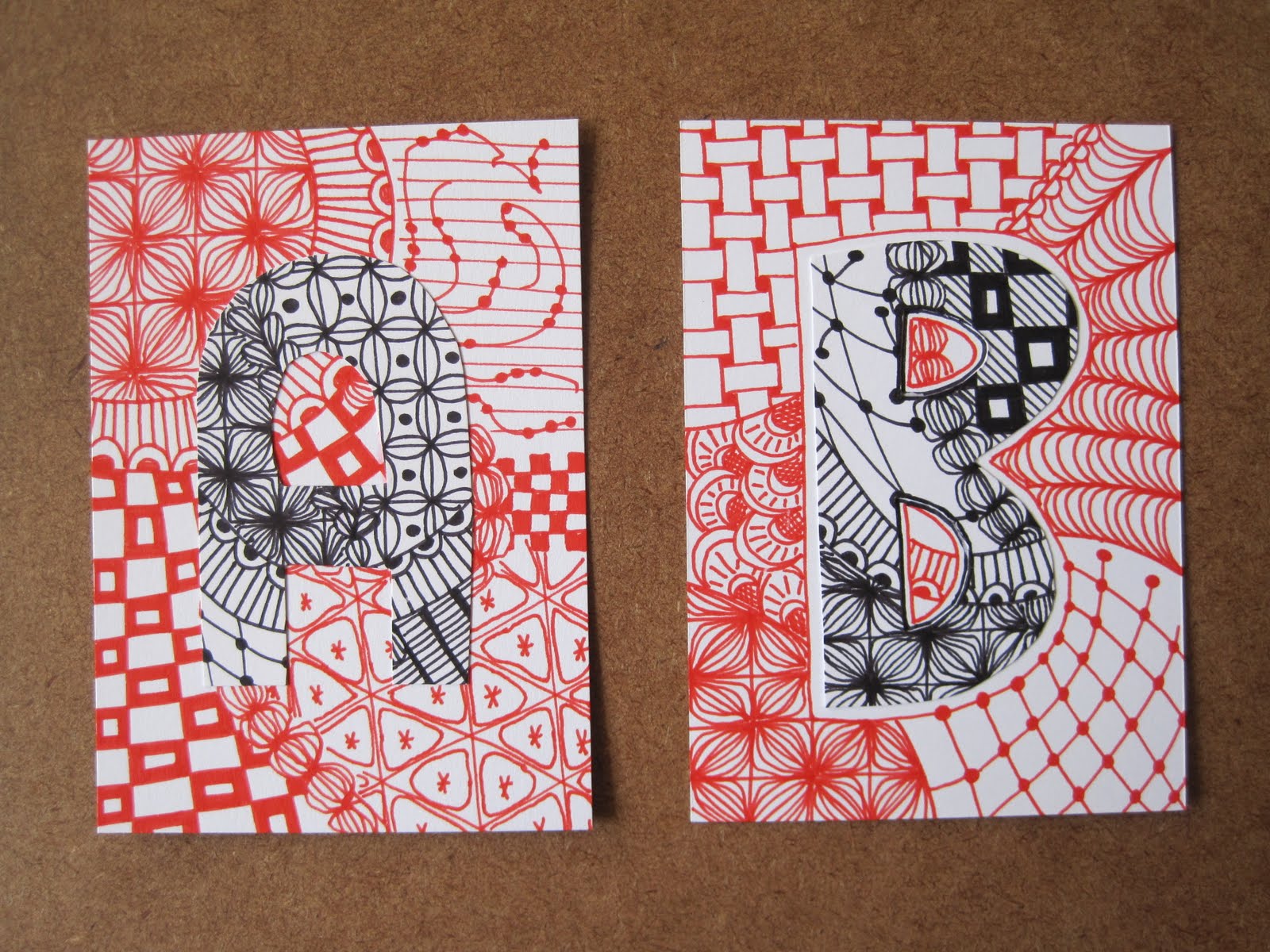 An ATC a Day: 61-64 more Zentangle letters