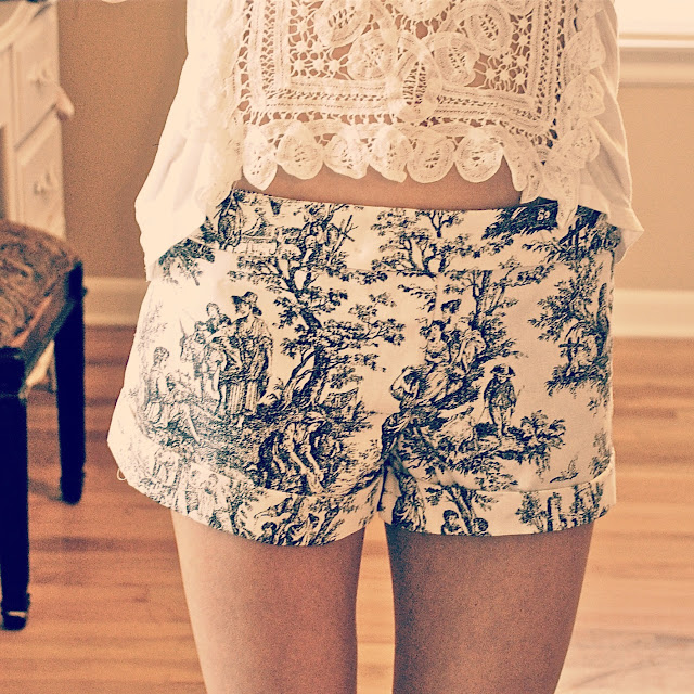 Trash To Couture: DIY Printed Victorian Shorts