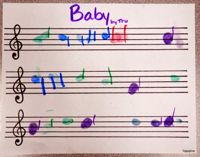 Tippytoe Crafts: Fingerprint Musical Notes