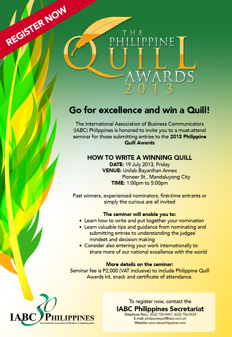 The Philippine Quill Awards 2013 now accepting entries - Blog for Tech ...