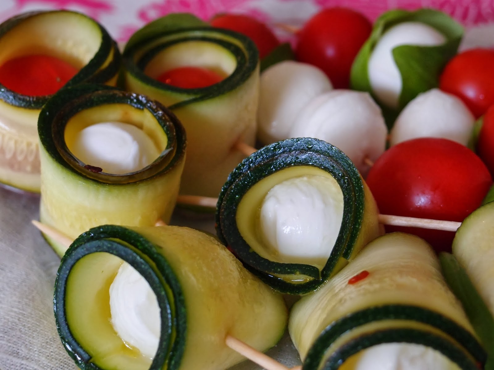 The VegHog: Tomato, mozzarella and zucchini canapés