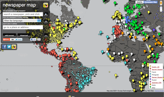 Newspaper Map: 10 mil jornais para pesquisa:Blog do Gipo