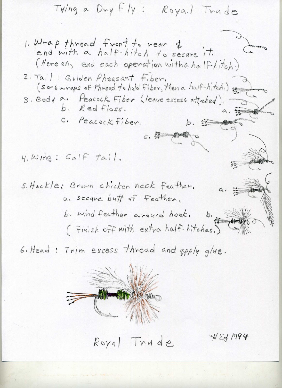 wyomingtroutfisherman: Tying a Dry Fly: Royal Coachman Trude