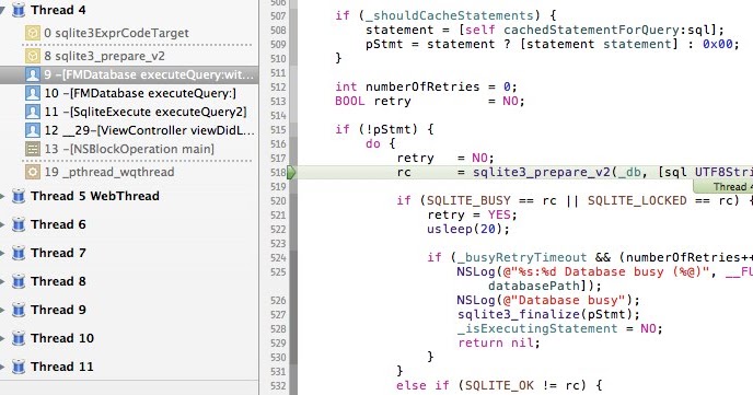 Selection 9: iOSでSQLiteを使う2(FMDBのFMDatabaseQueueクラスを使ってみる)
