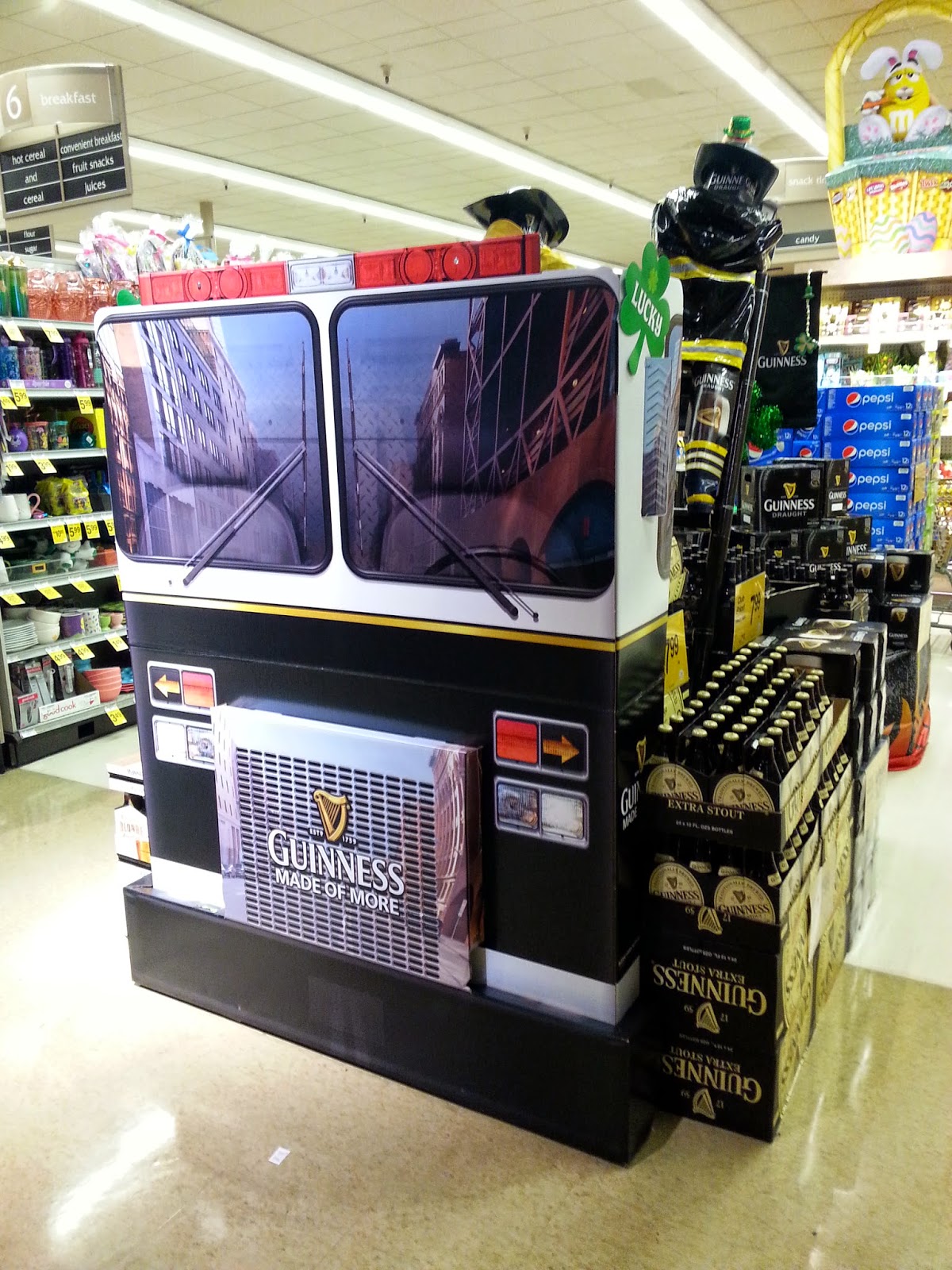 car: Guiness St Patricks Day display at the grocery store