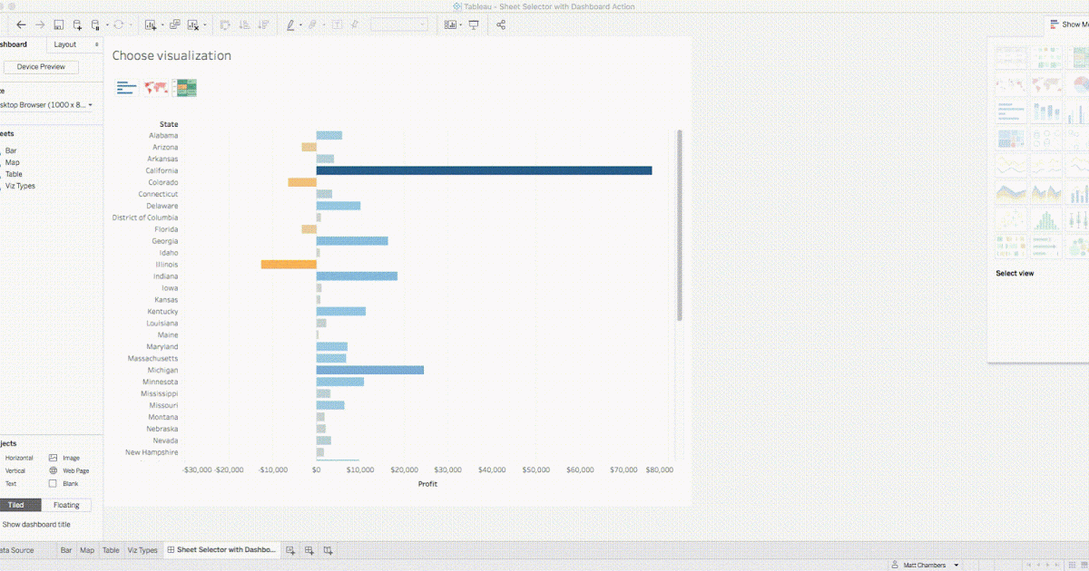 How To: Tableau Sheet Selector with Dashboard Actions | Sir Viz-a-Lot
