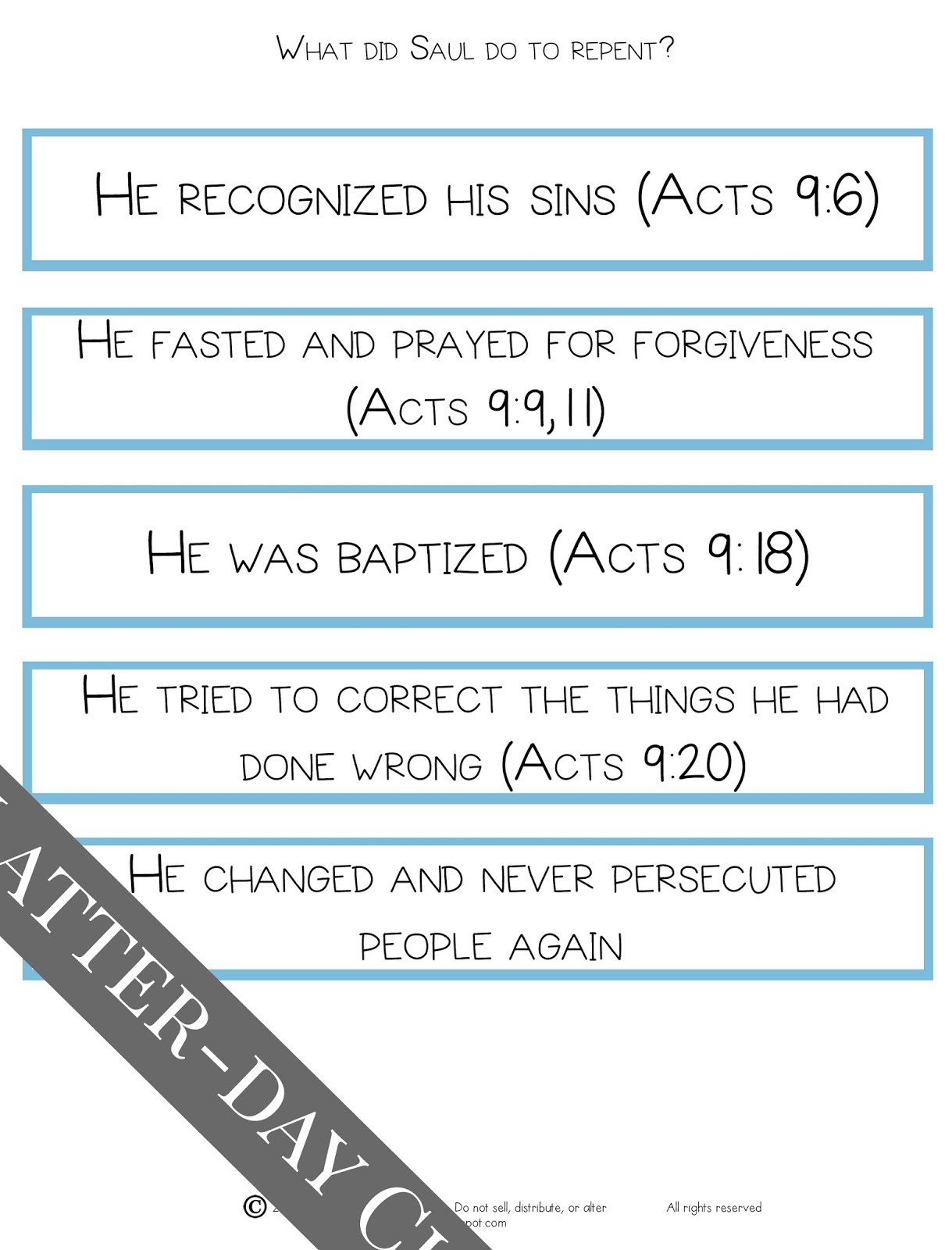 Latter-day Chatter: Primary 7, Lesson 42