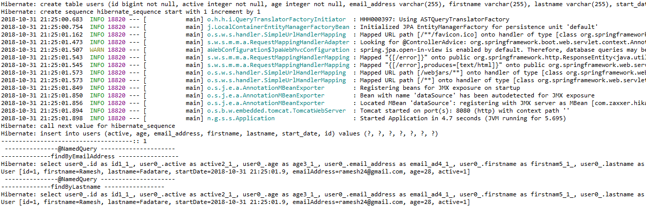 Spring Data JPA @NamedQuery and @NamedQueries Example
