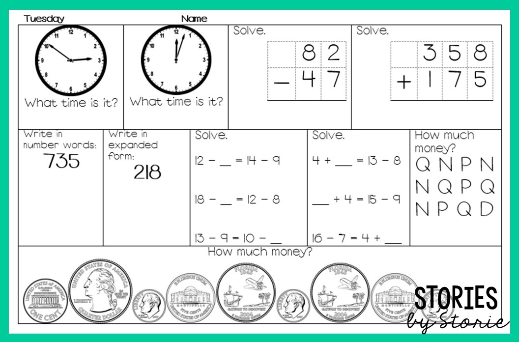 Morning Work - Using a Daily Math Review