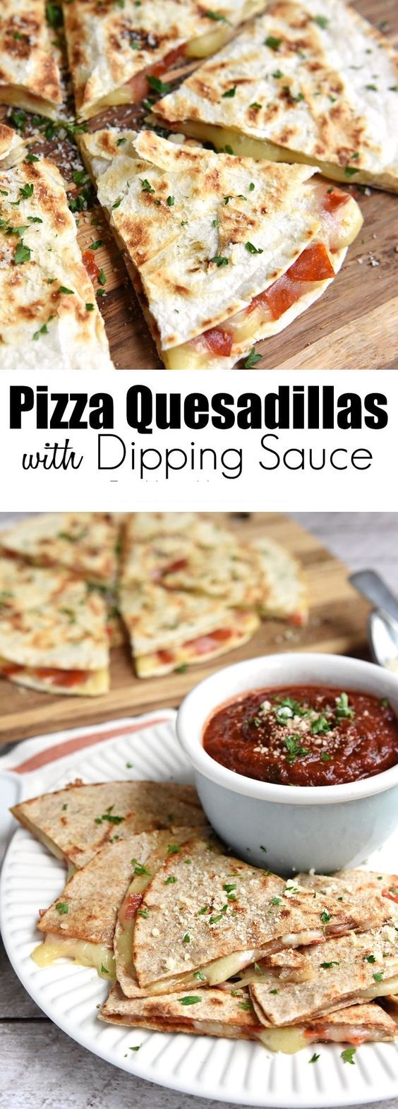 Pizza Quesadillas (Pizzadillas) with Dipping Sauce Recipe - HEALTHY FOOD