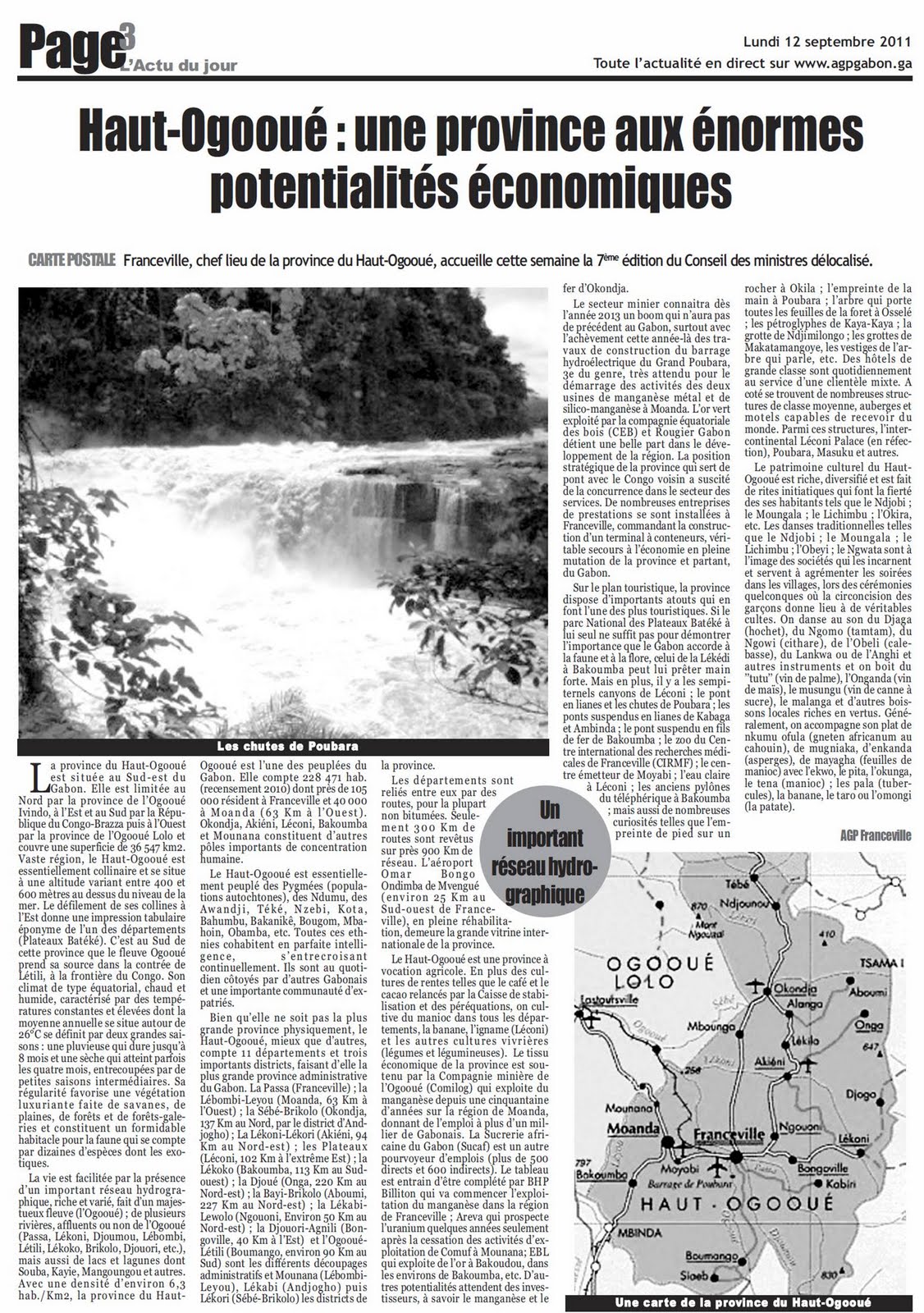 WE ARE PUBLISING THE GABONESE NEWSPAPER “GABON MATIN” OF MONDAY, 12 ...