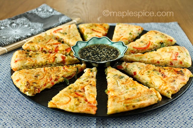 maple•spice: Veggie Spring Roll Pancake Wedges with a Sesame-Tamari Dip ...