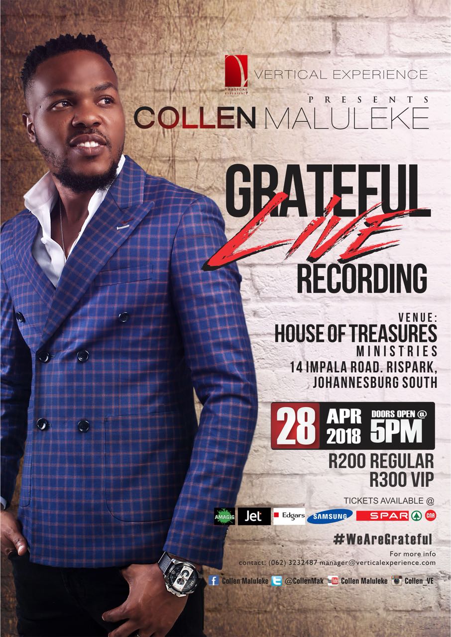 Gospel Buzz: Collen Maluleke's Live DVD Recording Titled 'GREATFUL'.