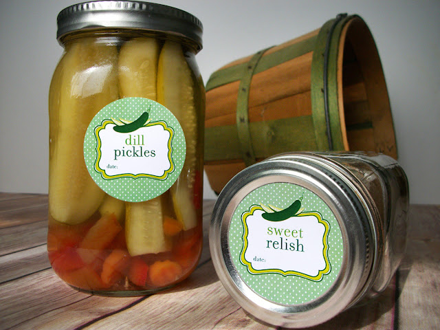 Colorful Adhesive Canning Jar Labels: Pickles Canning Jar Labels for ...