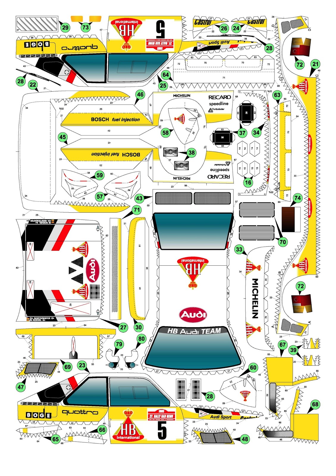 SP. Papel Modelismo: PaperCraft - Audi Quattro S1