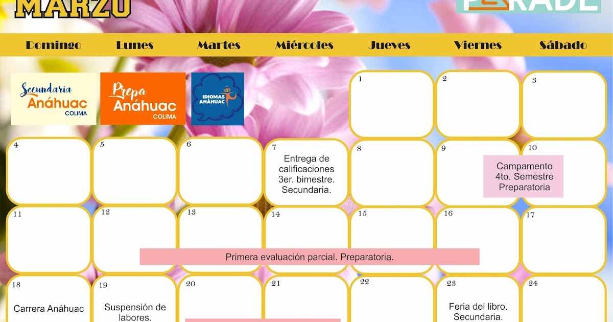 Calendario de Marzo - Parade