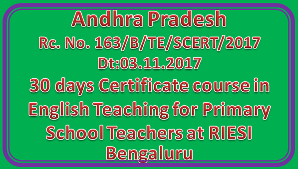 SCERT Rc No 163 | 30 days Certificate course in English Teaching for ...