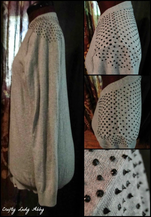 CLOTHING TUTORIAL: Faux Spiked Cardigan Refashion