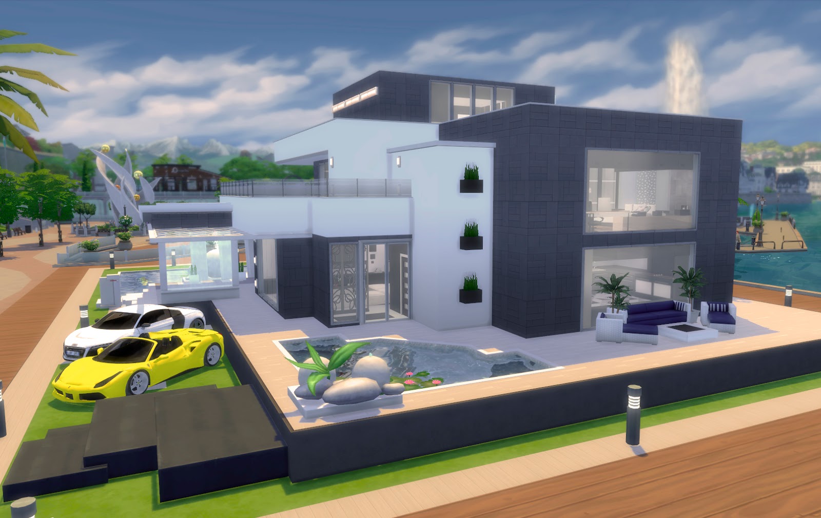 Ideal Ultramodern Mansion. Sims 4 Custom Content.