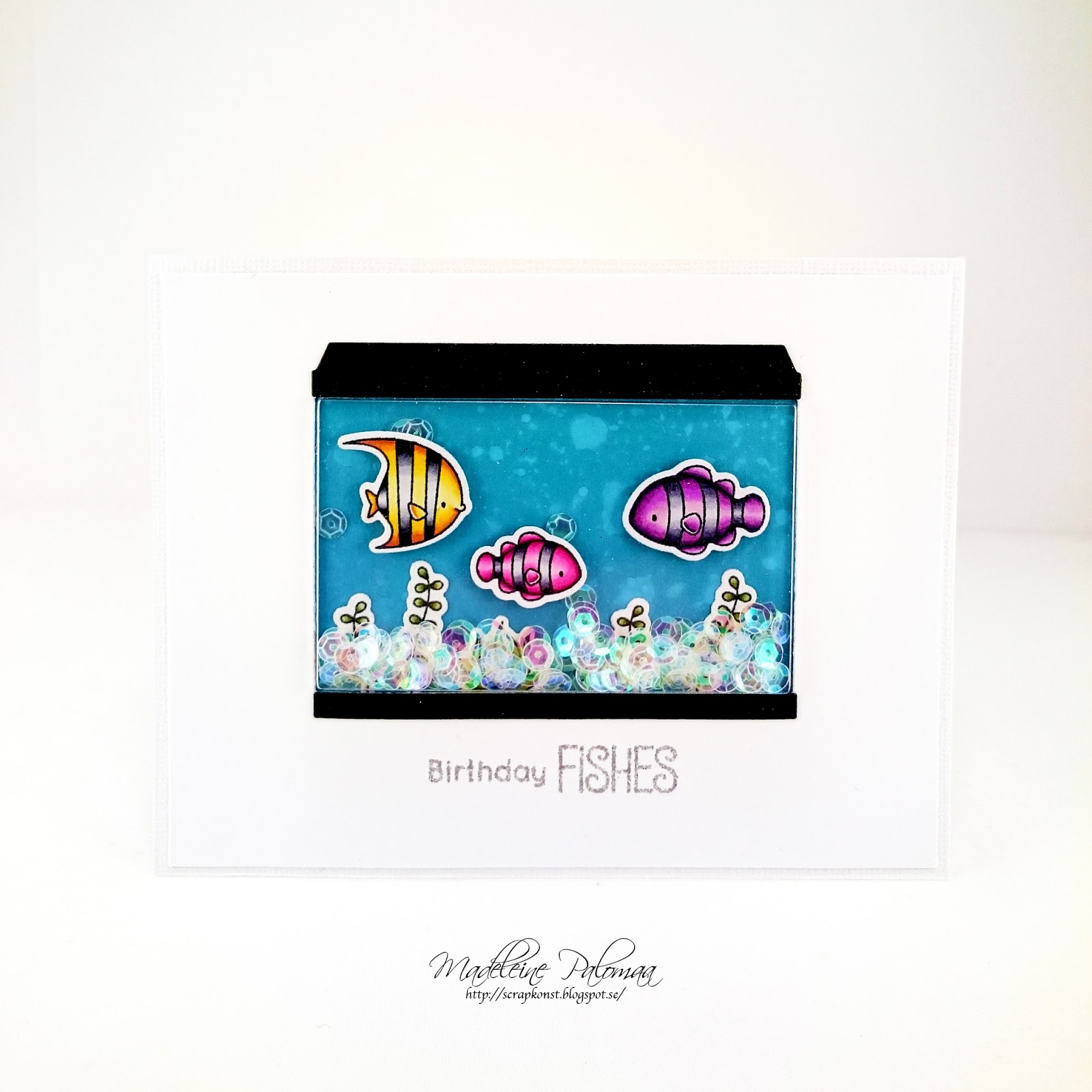 Scrapkonst: A Fish Tank Birthday Card (MFT)