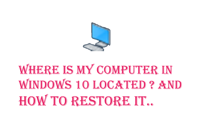 Logeshwaran.org: Where is My computer ? how to open it and restore on ...