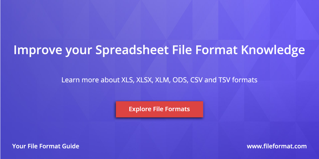 Learn All About Xls Xlsx Ods Tsv Csv Spreadsheet File Formats