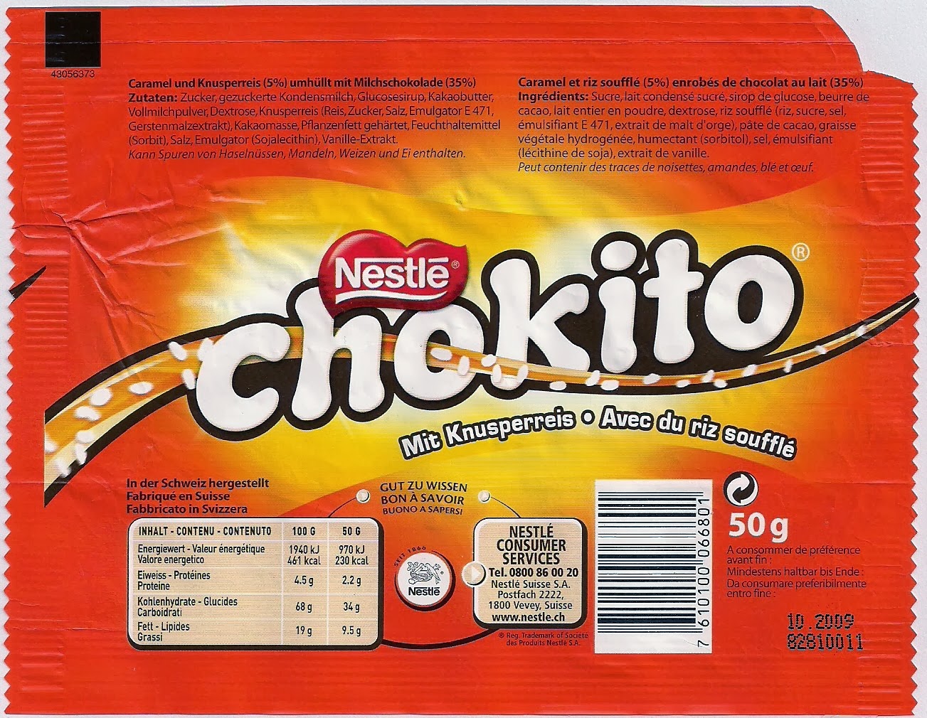 Nestlé Chocolate Wrappers!: Chokito 50g