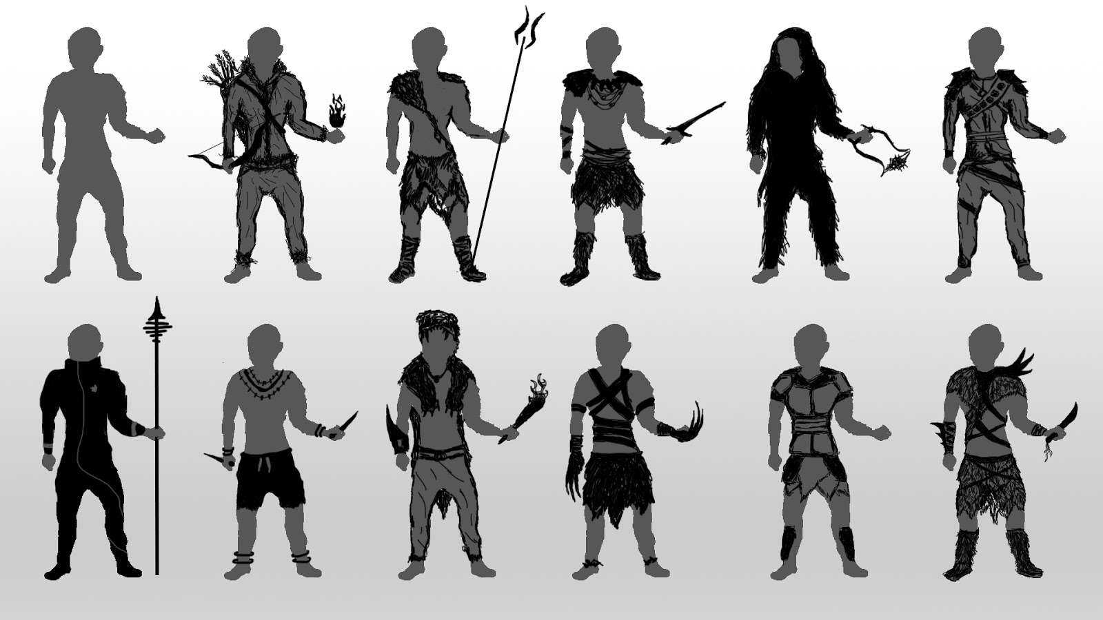 Taskr Game Artwork: Character Silhouettes #1