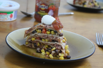 7-Layer Three Bean Tortilla Pie