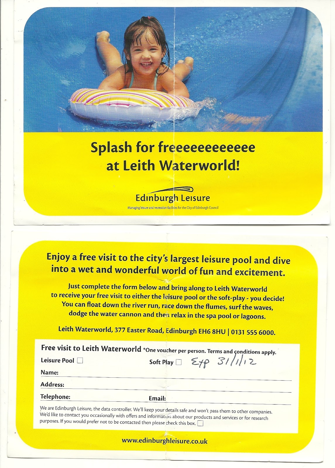 Splashback – Save Leith Waterworld: January 2012
