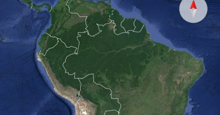 Geografía de las Américas. Canelones 2: Imagen satelital de América del ...