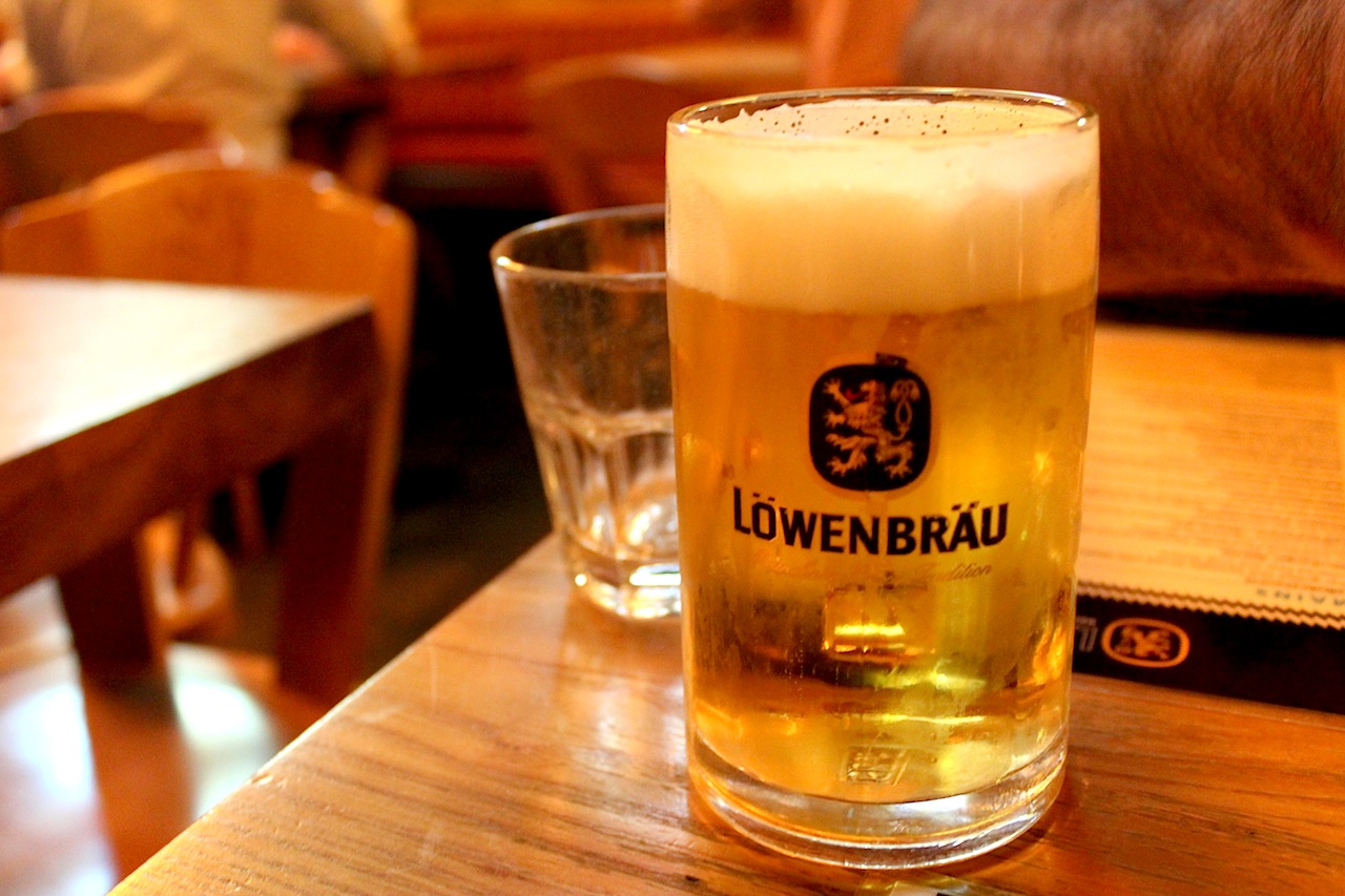 two tasty sins: Lowenbrau, The Rocks