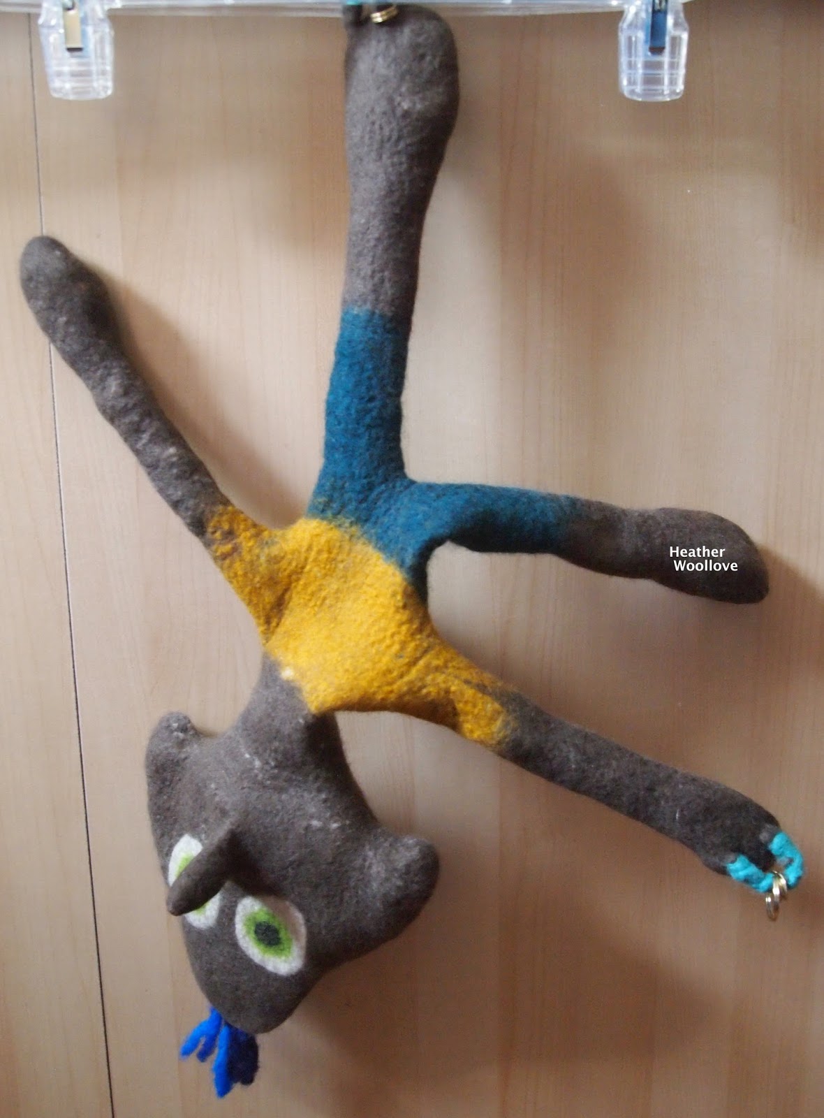 Wool love-functional fiber art: Long-Limbed Creature for Hayes- Part 4
