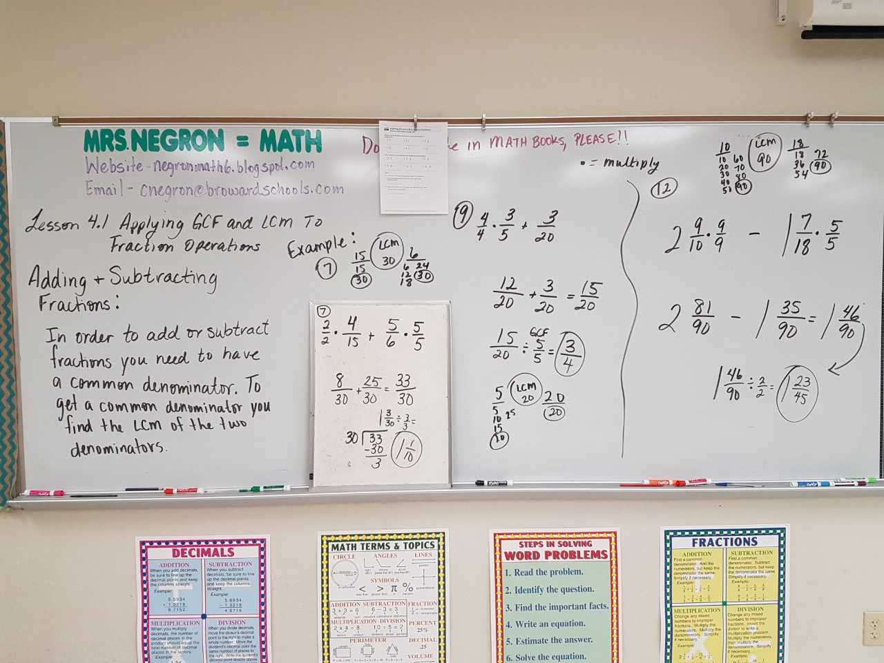 Mrs. Negron 6th Grade Math Class: Lesson 4.1 Applying GCF and LCM to ...