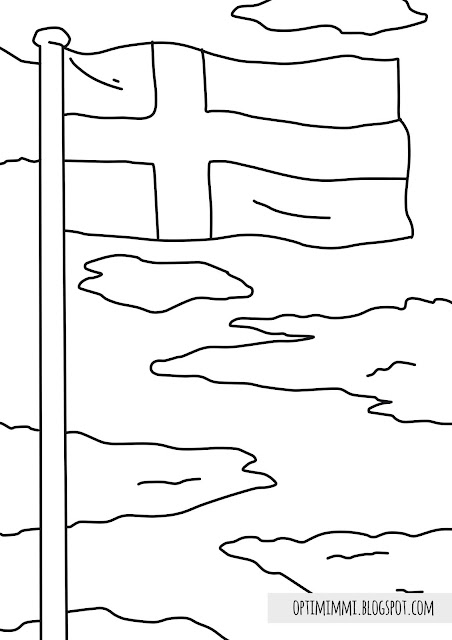 The Flag (a coloring page) / Lippu (värityskuva)