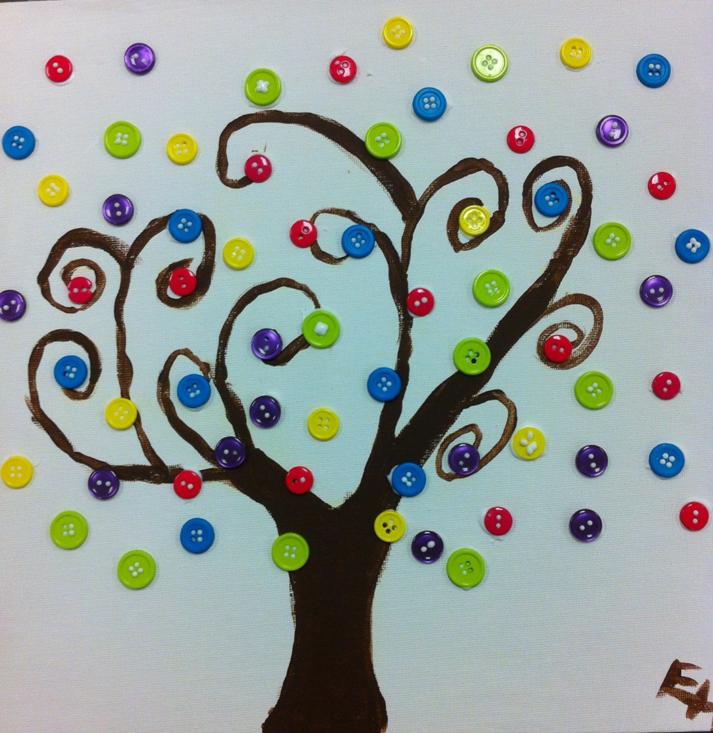 Angela Anderson Art Blog: Button Trees - Kids Art Class