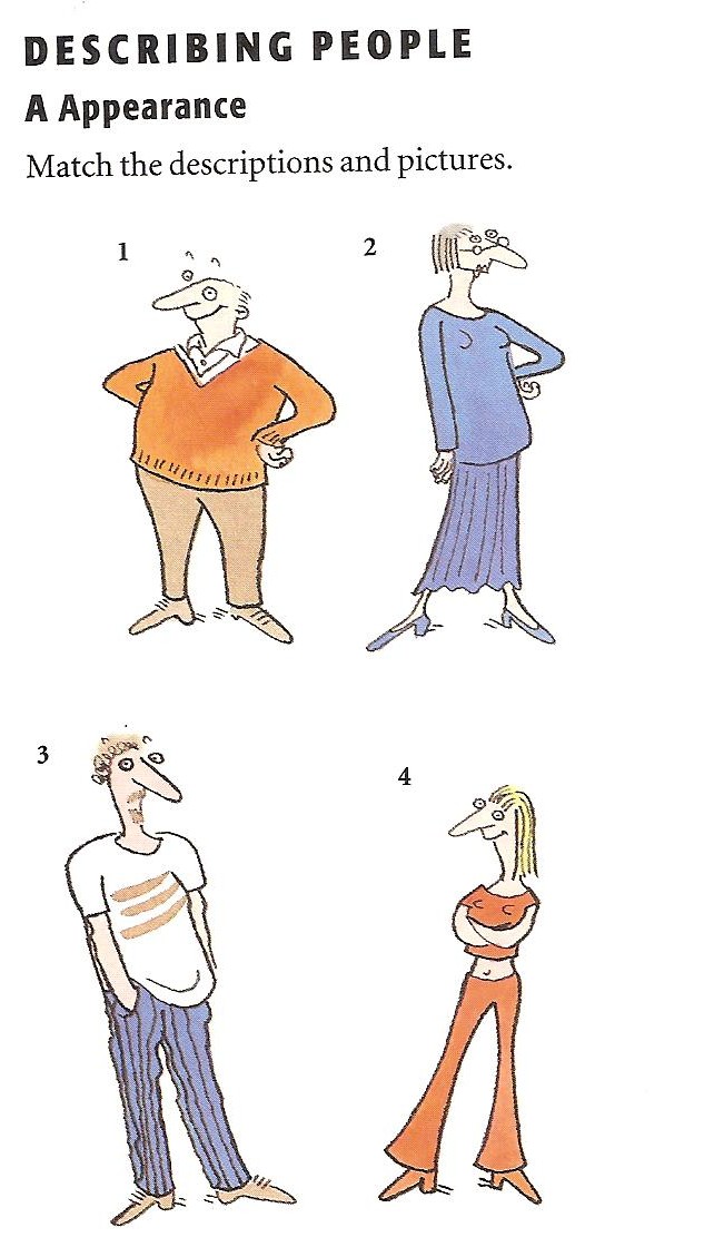 Click on: VOCABULARY TO DESCRIBE PEOPLE'S APPEARANCE & PERSONALITY