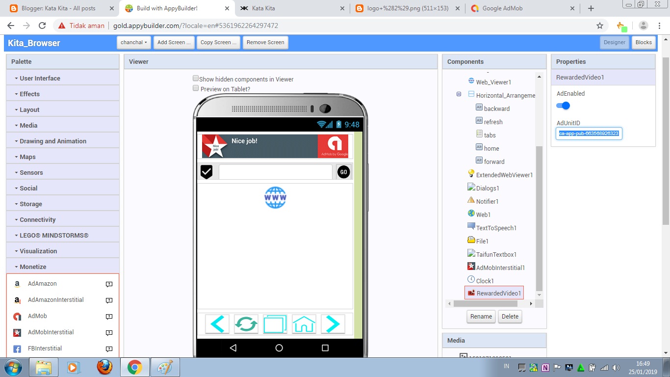 DOWNLOAD FILE AIA APLIKASI BROWSER ANDROID DENGAN IKLAN ADMOB - Kata Kita