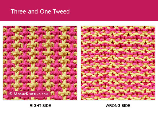 Three-and-One Tweed 🧶 Mosaic Knitting