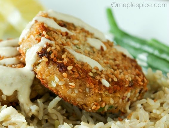 maple•spice: Crispy Sesame Chickpea Cakes
