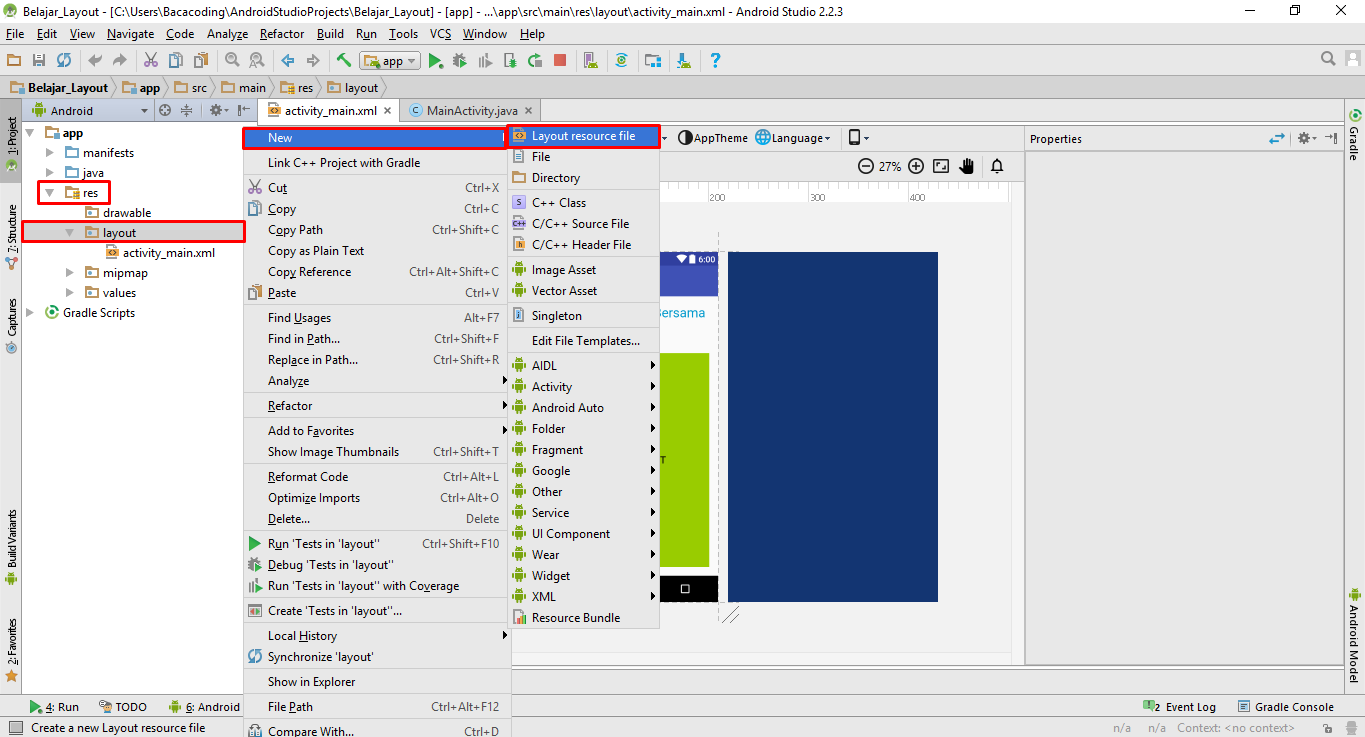 Cara Mudah Belajar Layout di Android Studio ~ Domo Teknologi