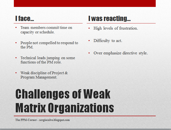 The PPM Corner: Succeeding in a Weak Matrix Organization