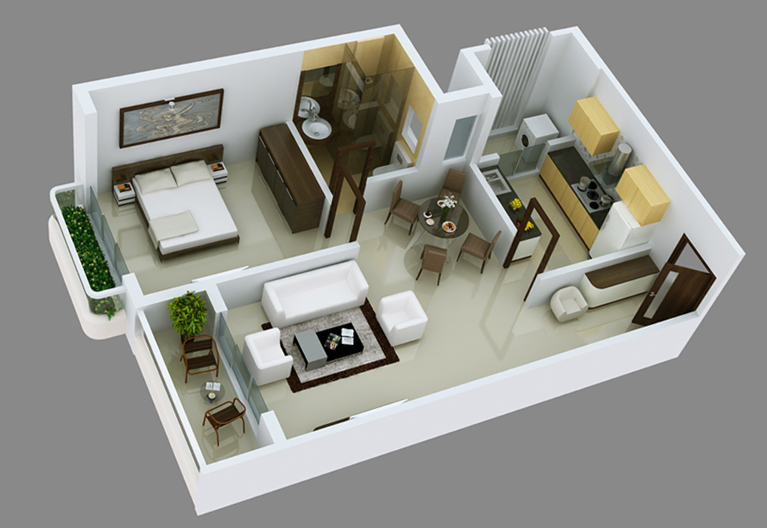 Parbhani Home Expert: 1 BHK FLOOR PLANS