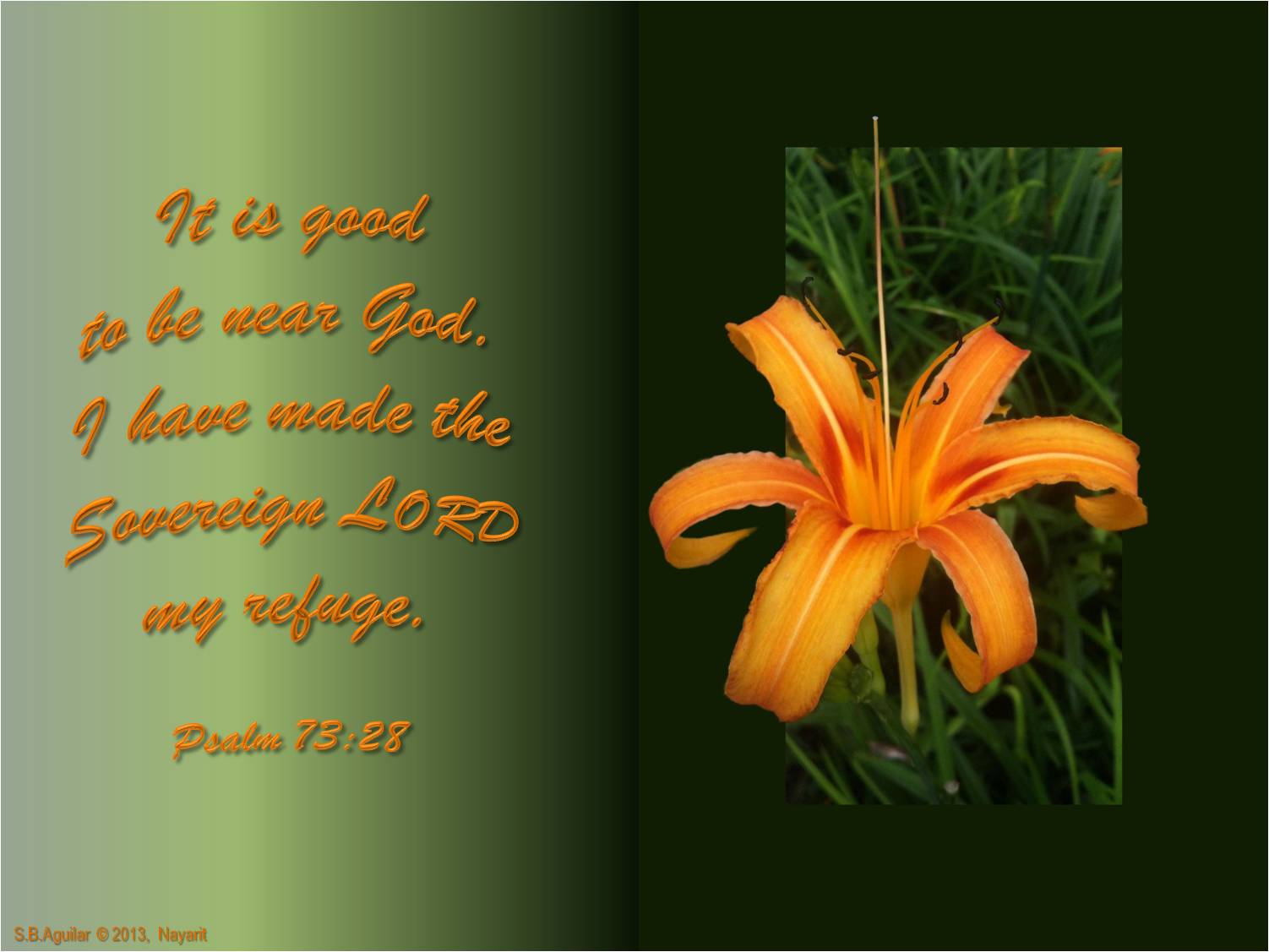Inspiration for you...: It is good to be near God... Psalms 73:28