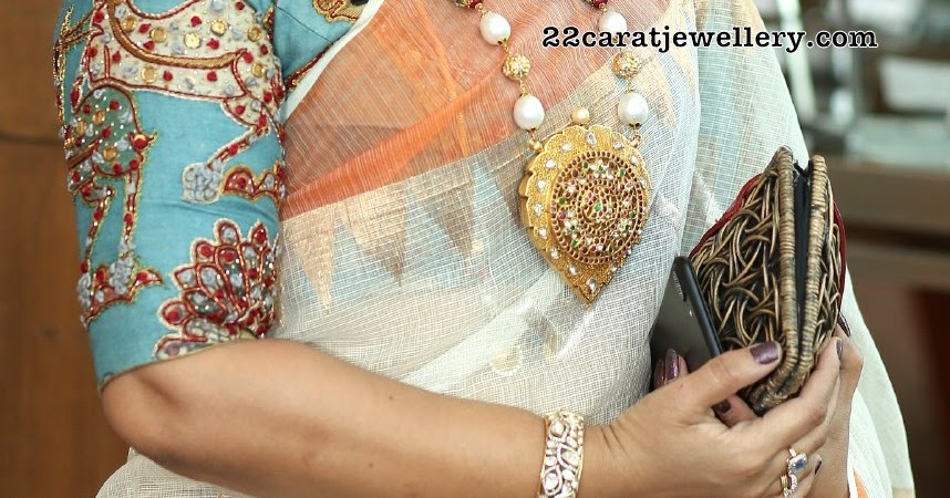 Fancy Beads Set with Antique Pendant - Jewellery Designs