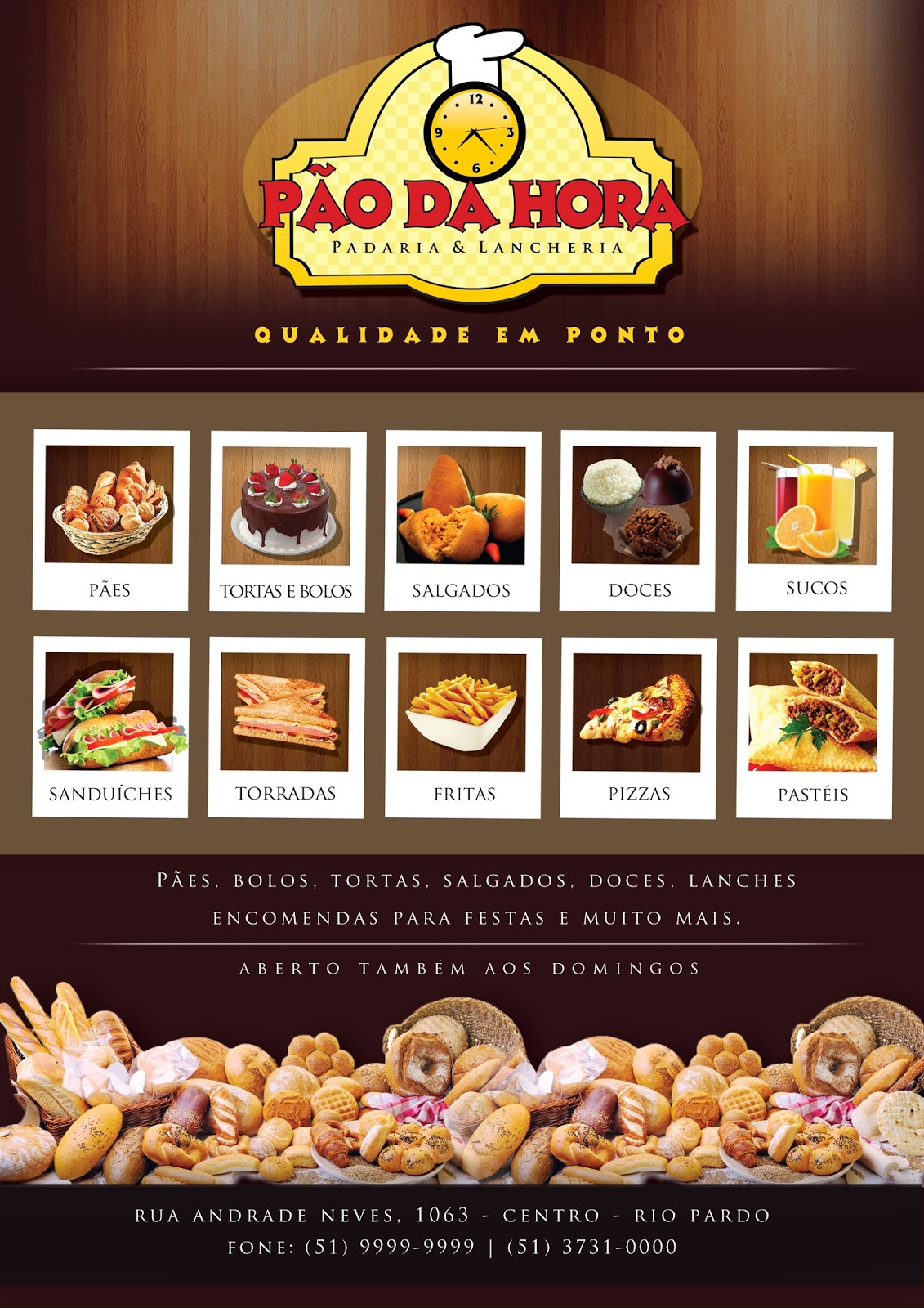 Pablo BR - Designer Gráfico: Flyer Padaria e Lancheria