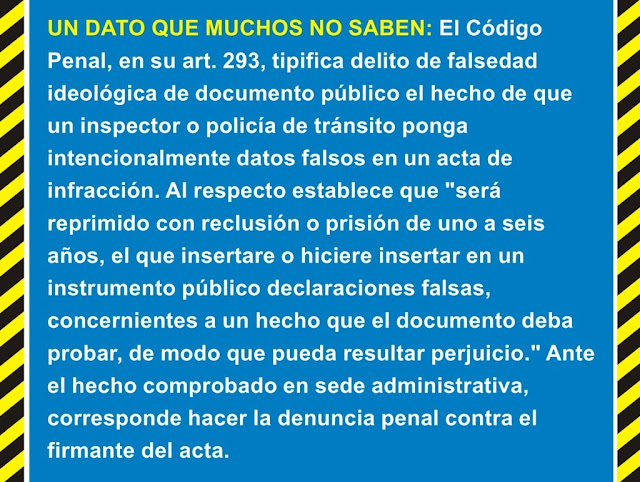 Sabías esto? Art. 293 Código Penal Argentino - DIARIO VIAL PERVA