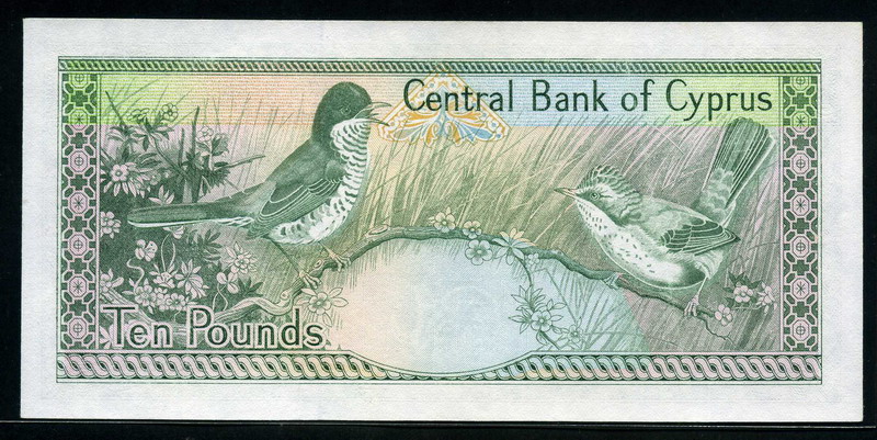 Currency of Cyprus Ten Cypriot Pounds Lira banknote of 1987|World ...