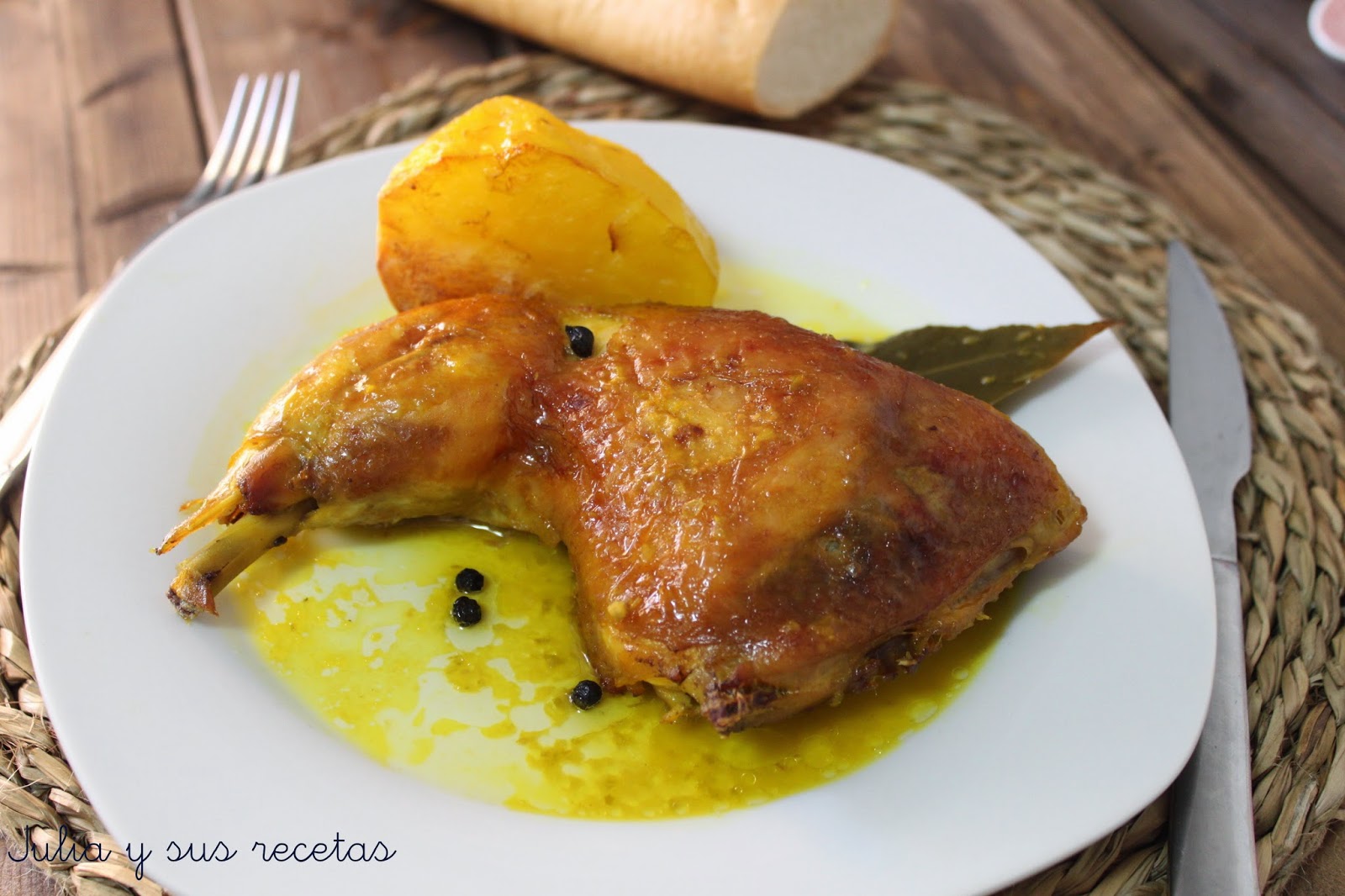 JULIA Y SUS RECETAS: Pollo al horno troceado