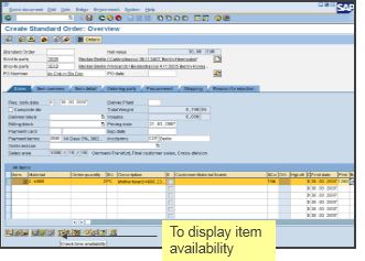 SAP Tutorials: Carryout availability check in sales order